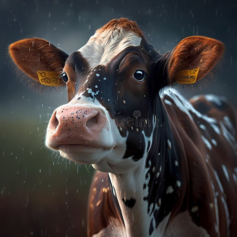 Cow on Solid Background. Generative AI Stock Illustration ...