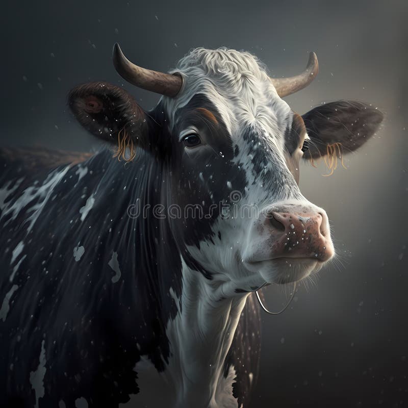 Cow on Solid Background. Generative AI Stock Illustration ...