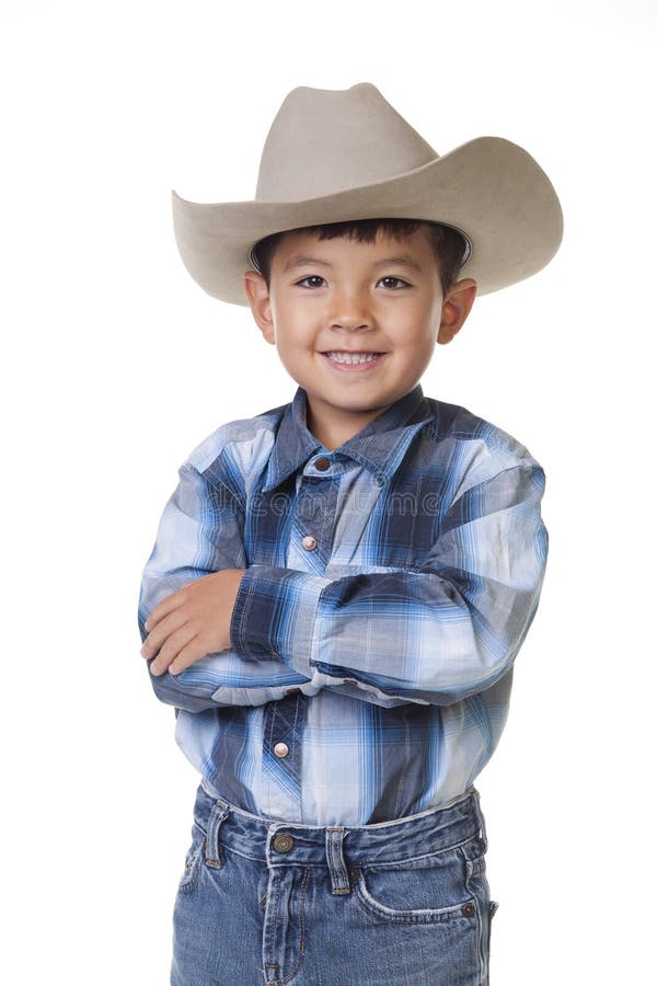 Little boy in a cowboy hat stock image. Image of blue - 15279187