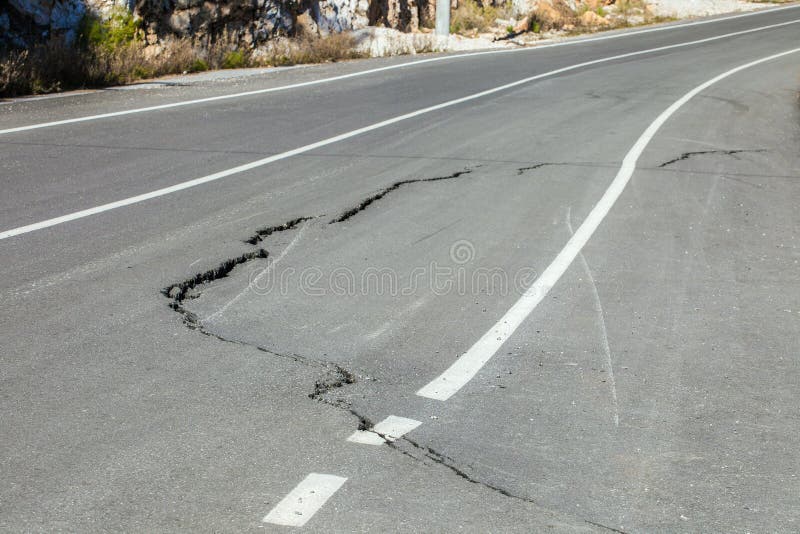 A Crack In The Pavement, The Destruction Of The Road Stock Image ...