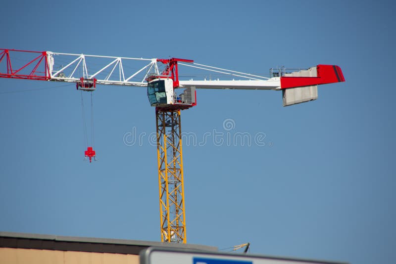 Big Crane on Construction Site Stock Image - Image of boom, site: 191656561
