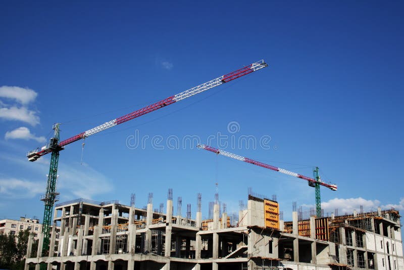 Big Crane and New Building. Stock Image - Image of life, growth: 7314011