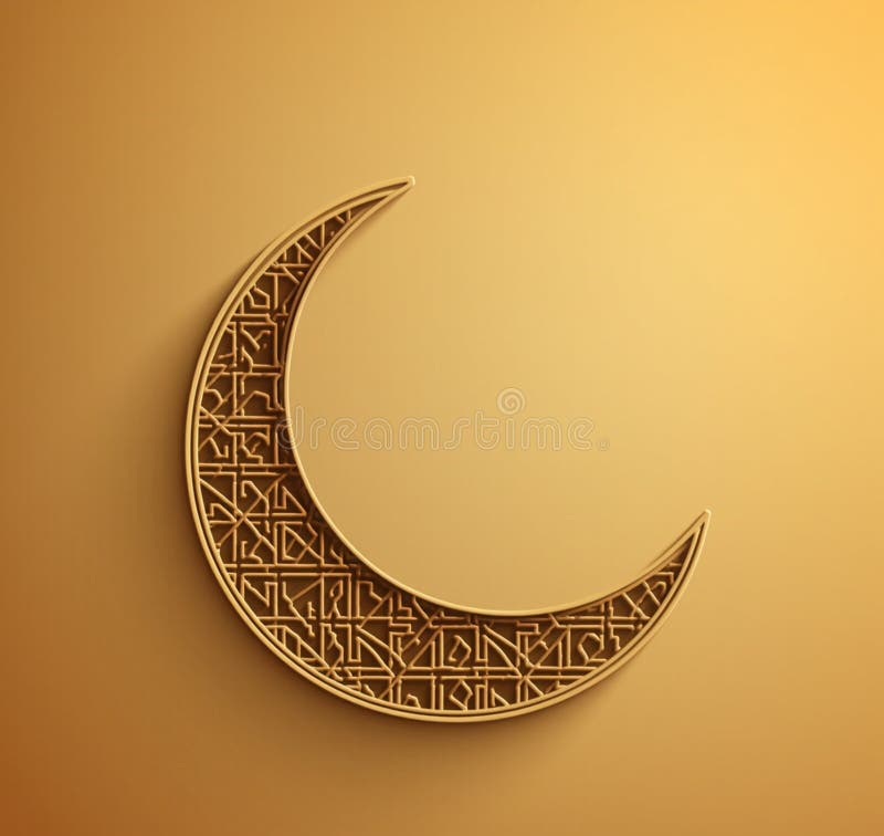 A Big Crescent Moon, Ramadan Moon Stock Illustration - Illustration of ...