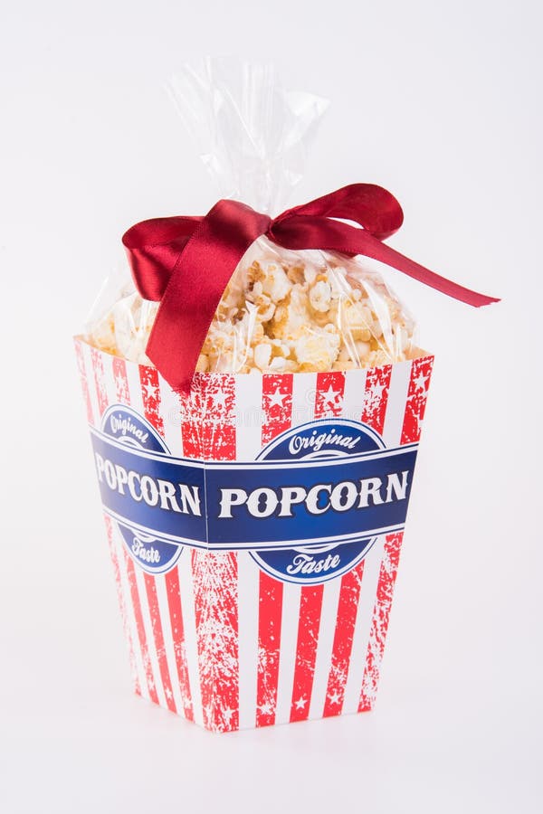 Big and Crispy Natural Popcorn in Transparent Plastic Pack Stock Photo ...