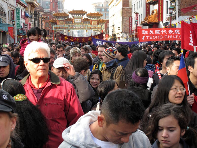 Chinatown Crowd editorial image. Image of people, washington - 8014400