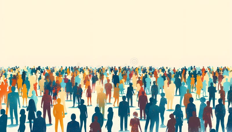Big crowd of people stock illustration. Illustration of black - 338484354