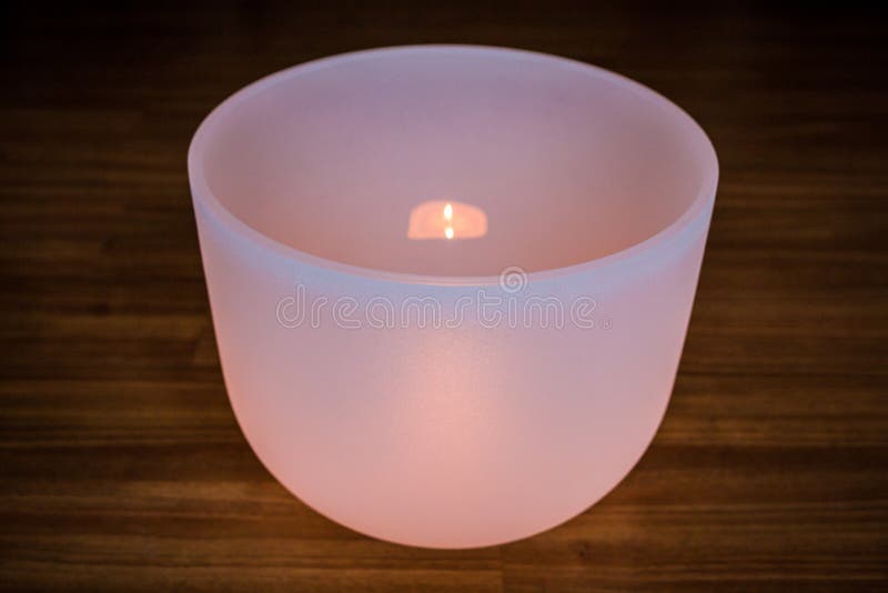 Big Crystal Singing Bowl Solo Close Up Stock Photo - Image of night ...