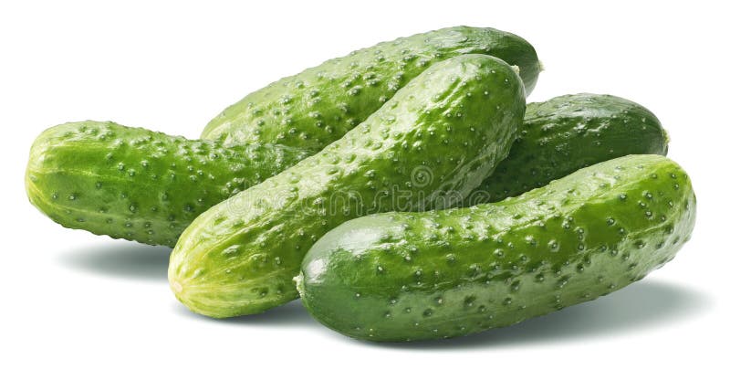 Cucumber Group and Leaves on White Stock Image - Image of plant ...