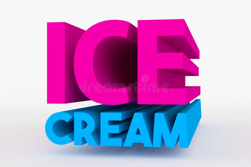 Big 3D Bold Text - Ice Cream Stock Illustration - Illustration of text ...