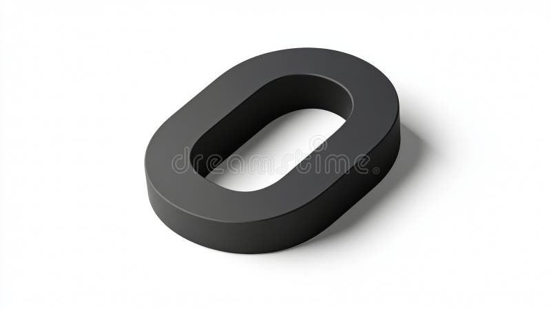 A Big Dark Gray Zero on a Simple, Clean White Background Stock Photo ...