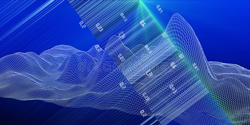 Big Data Abstract Analytical Background With Wireframe Algorithm Analyze Data And Blurred Lines