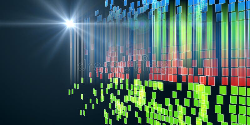 Big Data Abstract Background Algorithm Analyzing Color Rectangles Data