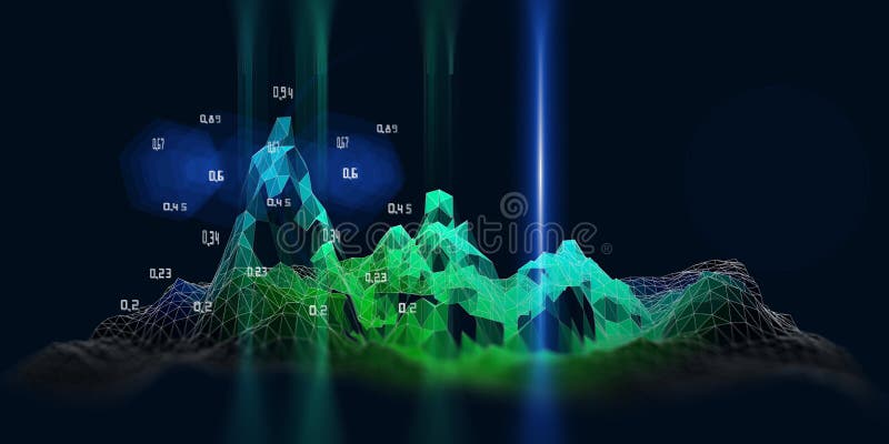 Big Data Abstract Background Polygonal Wave Algorithm Analyze Data With Blurred Lines Quantum