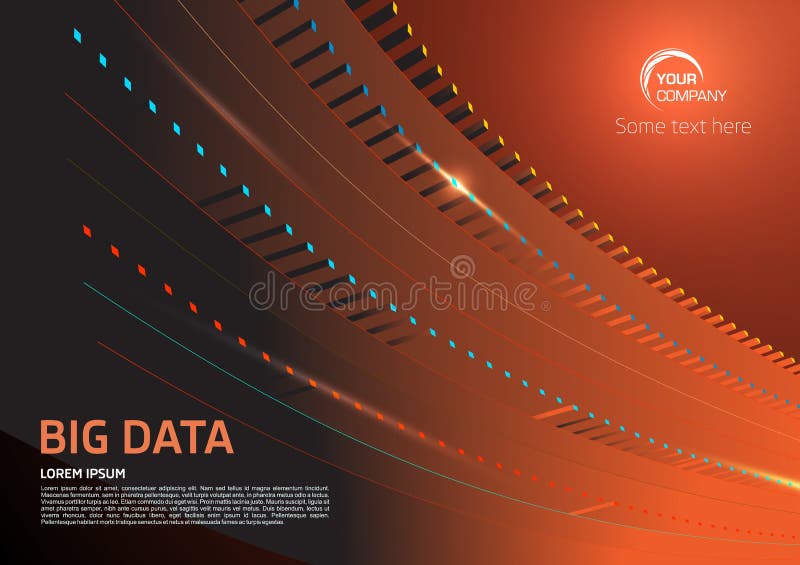 Big Data Abstract Background. Sorting Flow Futuristic Backdrop in Red ...