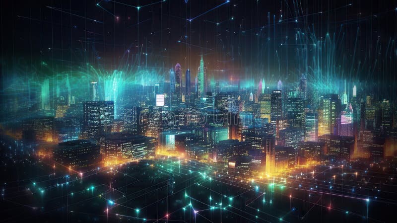 Big Data Abstract Background. Technology Network Concept. Futuristic ...