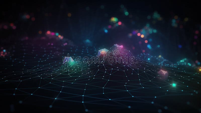 Big Data Abstract Background. Technology Network Concept. Futuristic Global Database ...