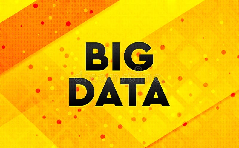 Big Data Abstract Digital Banner Yellow Background Stock Illustration ...
