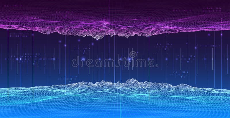 Big Data. Abstract Digital Landscape Stock Vector - Illustration of ...