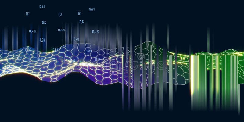 Big Data. Abstract Hexagon Grid Technology Background with Blurred ...