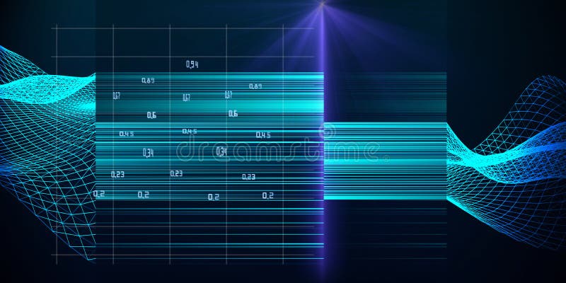 Abstract Technology Explosion Connecting Lines and Dots with Blurred Lines. Quantum Computer ...
