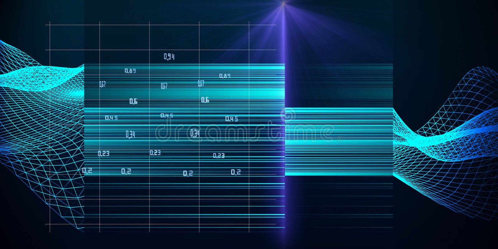 Big Data Abstract Concept Of Radial Algorithm Analytics Quantum Virtual Cryptography Stock