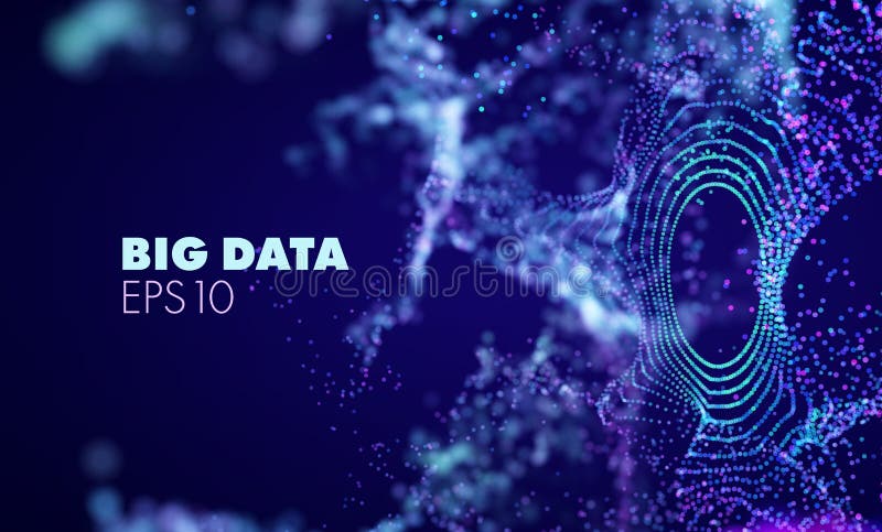 Big Data Abstract Vector Illustration. Smart Dust Data Particles Flow ...