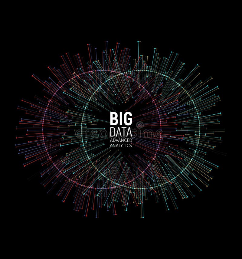 Big Data Abstract Vector Visualization Lines And Dots Array Big Data