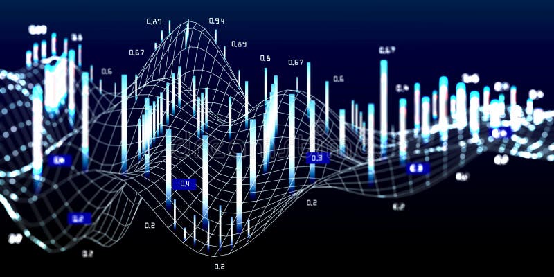Big Data Abstract Visualization Analyze Algorithm Wavy Grid Data