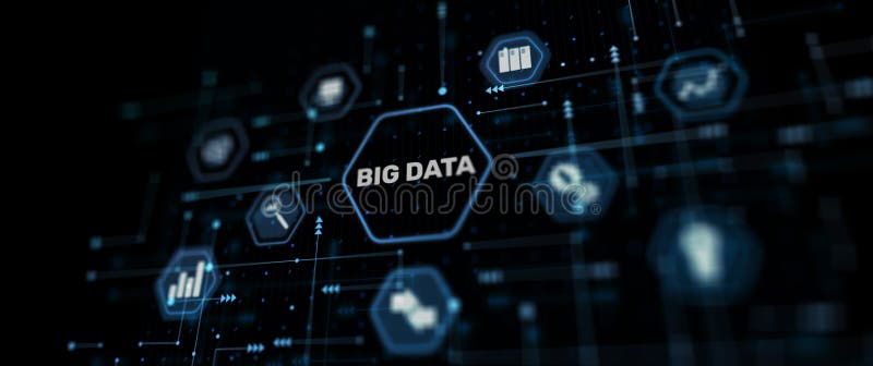 Big Data Abstract World and Globe Icon. Big Data Symbol and Modern ...