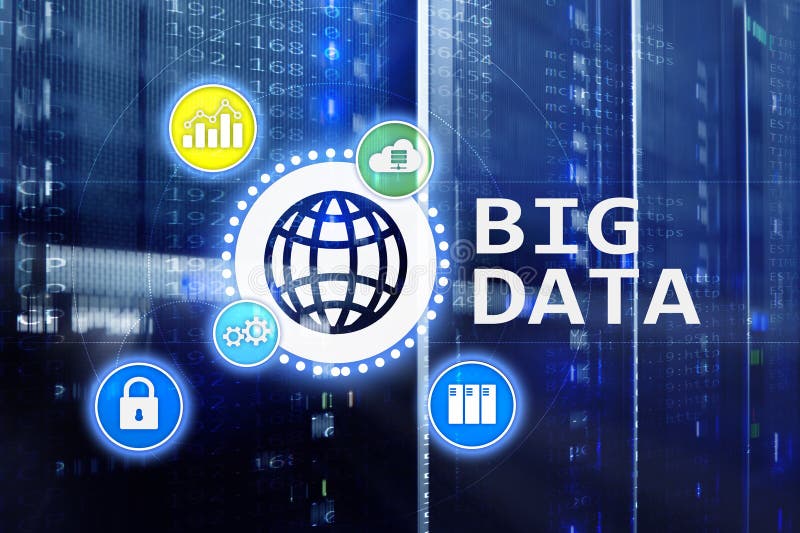 Big Data Analysing Server. Internet and Technology Stock Illustration ...