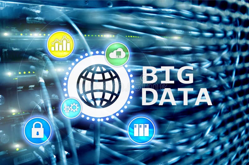 Big Data Analysing Server. Internet and Technology Stock Illustration ...