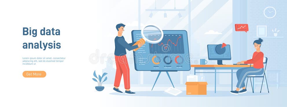 Big Data Analysis, Business Statistics Research. Analysts Analyze ...