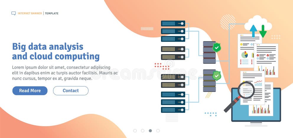 Big Data Analysis and Cloud Computing Stock Vector - Illustration of network, memory: 139747325