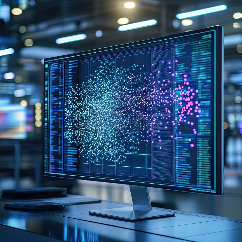 Big Data Analysis on Computer Screen Stock Image - Image of screen ...