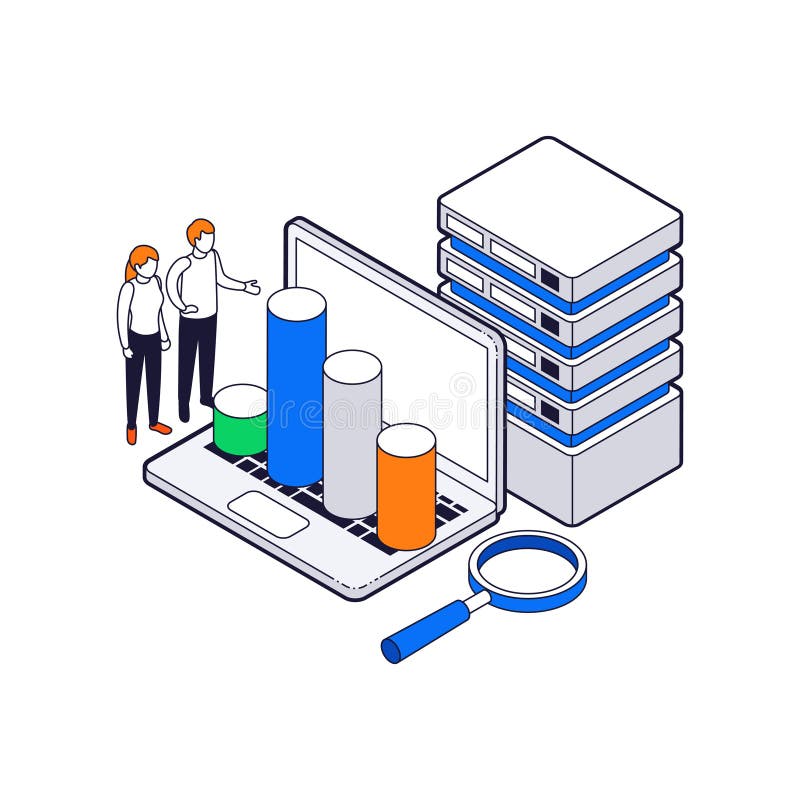 Big Data Concept Magnifying Glass Stock Illustrations – 724 Big Data ...