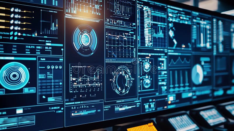 Big Data Analysis Displaying on Multiple Computer Screens Showing Charts and Graphs Stock Video ...