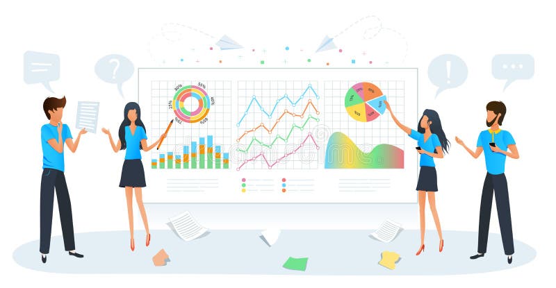 Big Data Analysis, Team of Business People Analyzing Financial ...