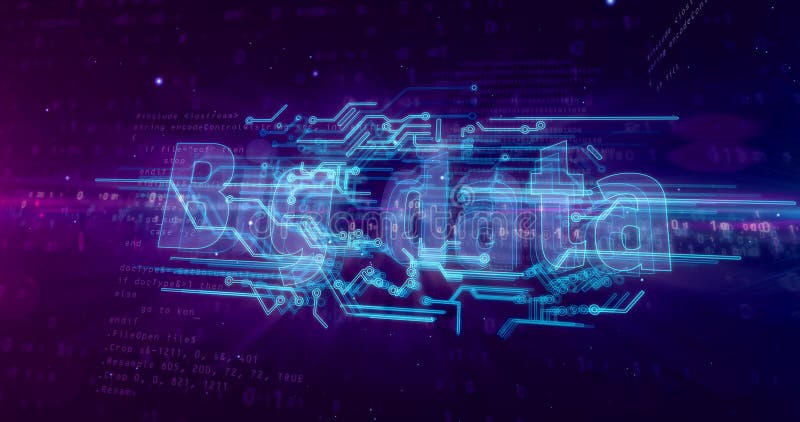 Big Data Analytics Animation. Digital Background of Business Data ...