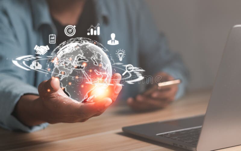 Big Data Analytics and Business Intelligence Concept. Global Network ...