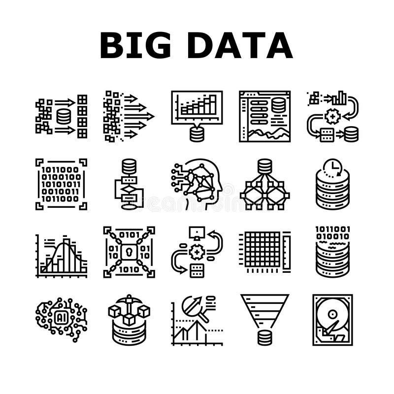 Big Data Analytics Hadoop Icons Set Vector Stock Illustration ... Big Data Analytics Hadoop Icons Set Vector Stock Illustration ...