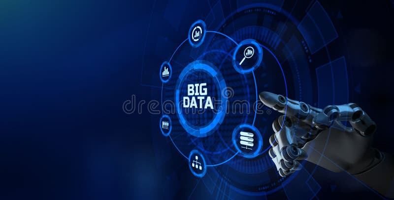 Big Data Analytics Innovation Information Technology Concept. Robotic ...