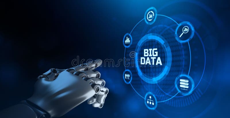 Big Data Analytics Innovation Information Technology Concept. Robotic ...