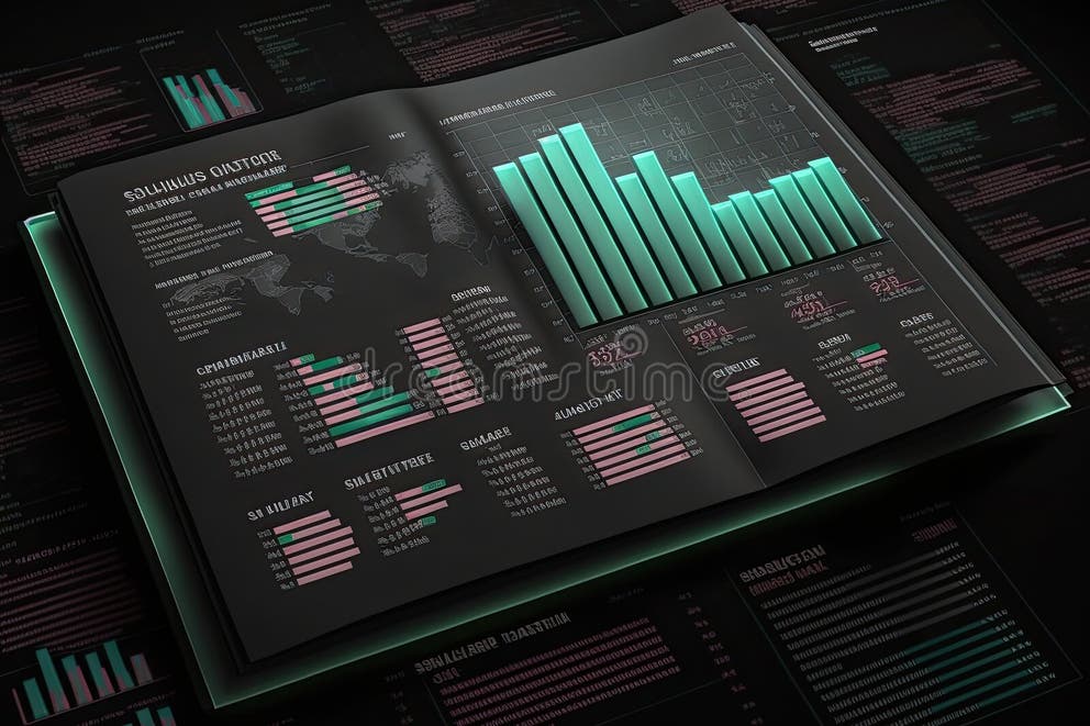 Big Data Analytics Report. Infographic with Graph and Chart on Abstract ...