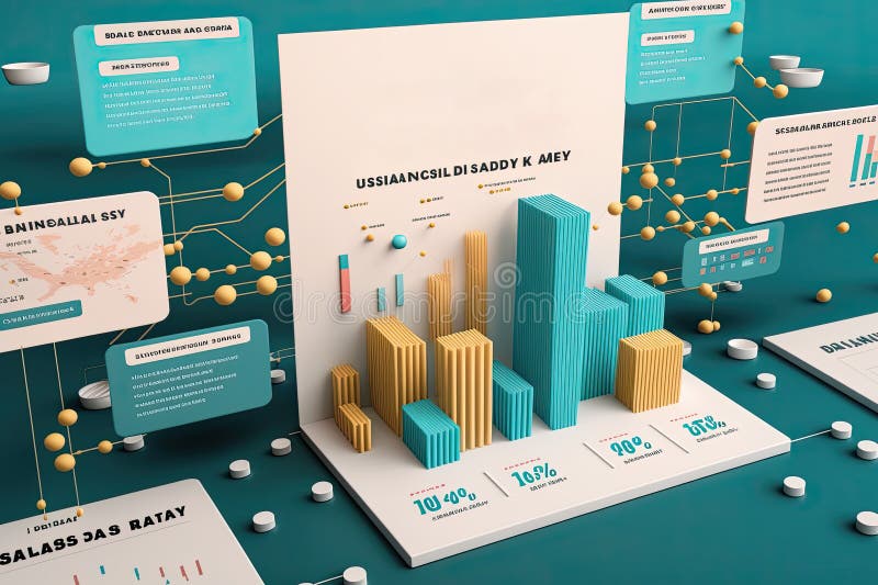 Big Data Analytics Report. Infographic with Graph and Chart on Abstract ...