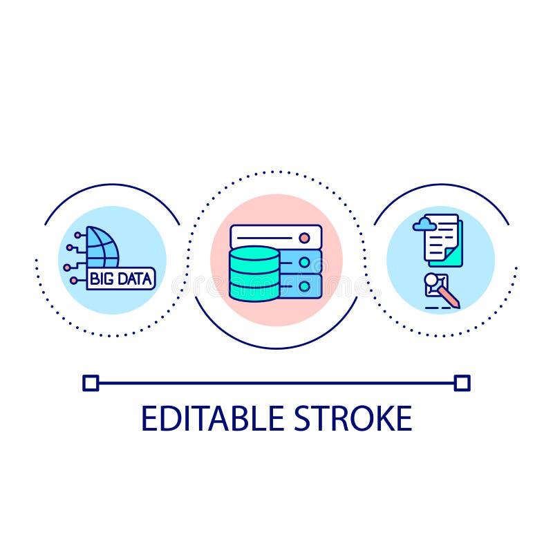 Big Data Analytics and Storage Loop Concept Icon Stock Vector - Illustration of technology ...