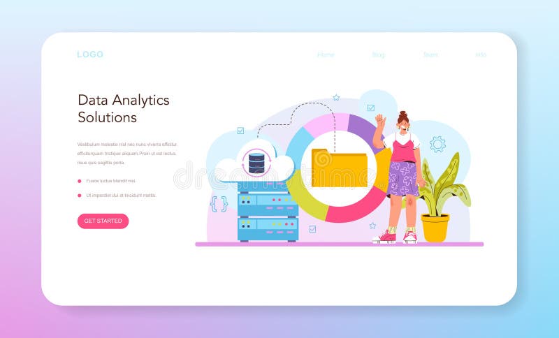 Big Data Analytics Web Banner or Landing Page. Big Data from Different ...