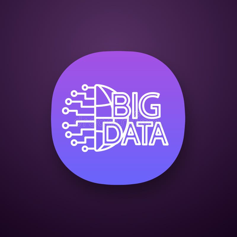 Big data app icon stock vector. Illustration of button - 175453907