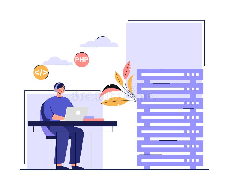 Big data application stock vector. Illustration of desk - 235644920