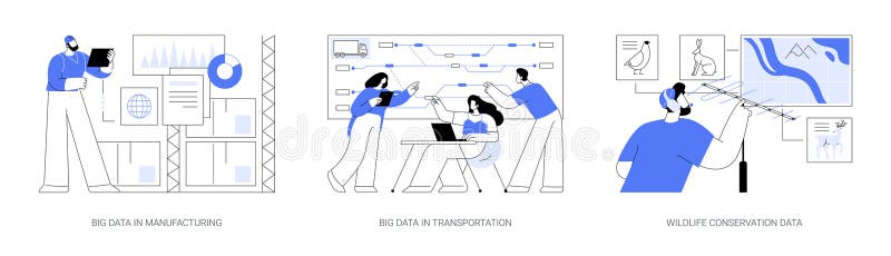 Big Data Applications Isolated Cartoon Vector Illustrations Se Stock ...