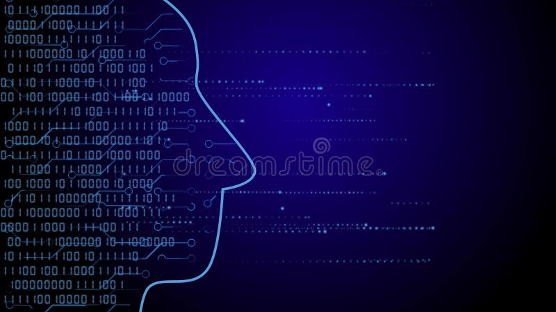 Big Data and Artificial Intelligence Concept. Digital Data Moving on ...